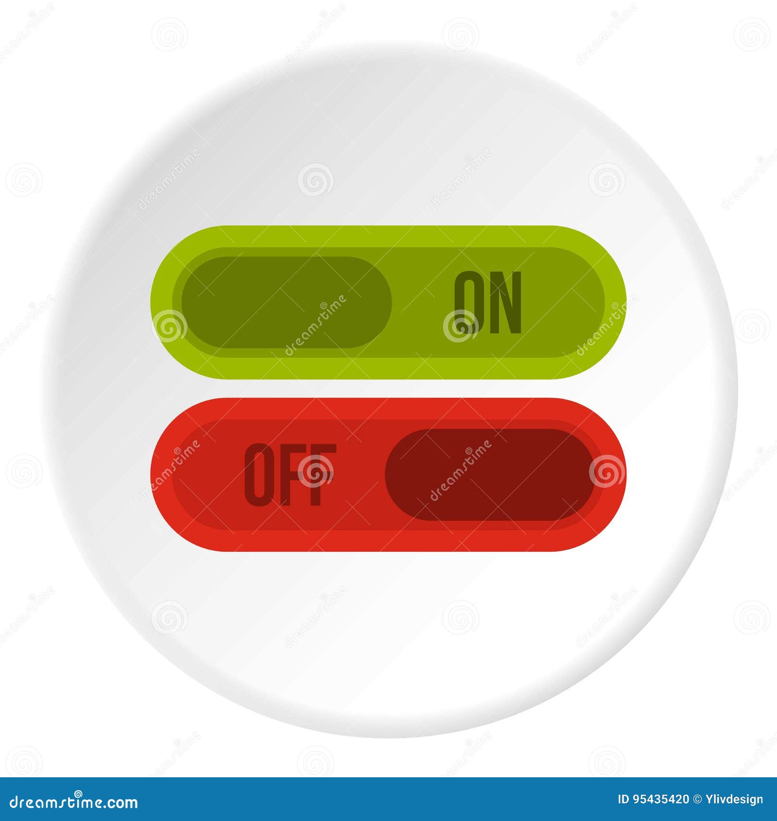 Button on and Off Icon Circle Stock Vector - Illustration of icon, flat ...