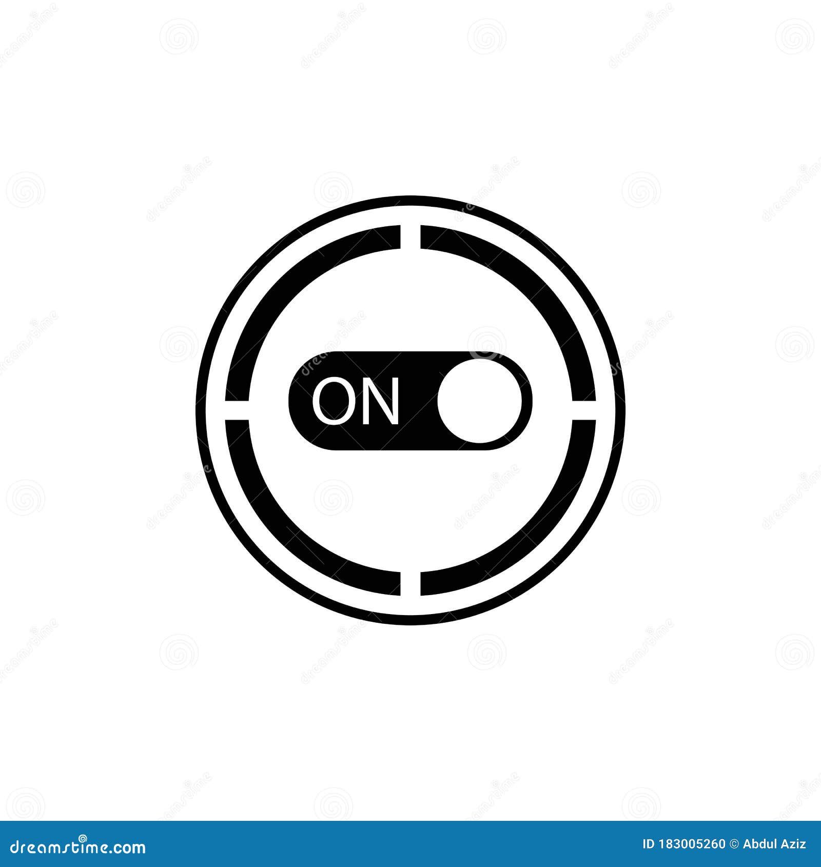 Button on, off logo vector stock vector. Illustration of vector - 183005260