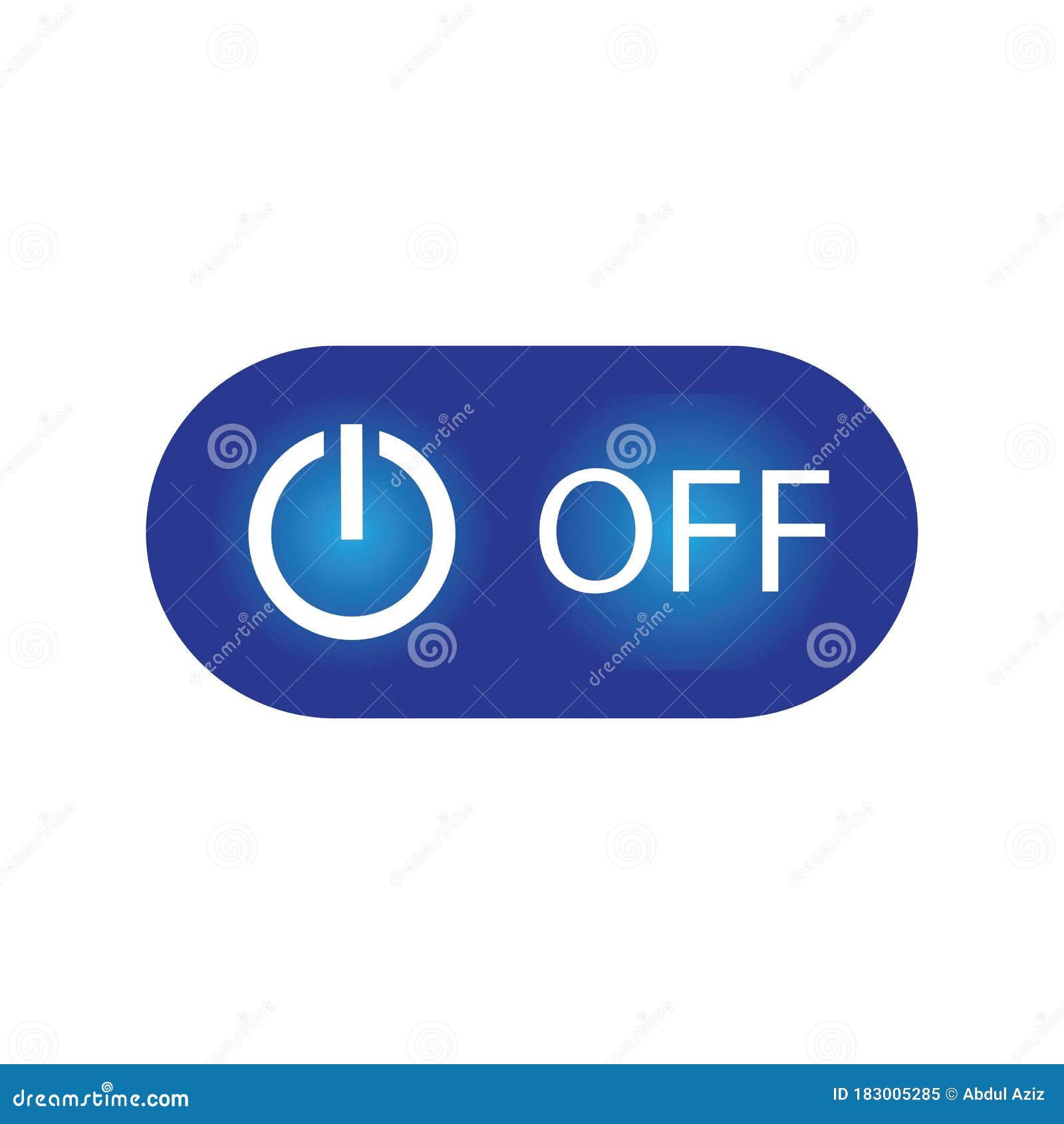 Button on, off logo vector stock vector. Illustration of media - 183005285