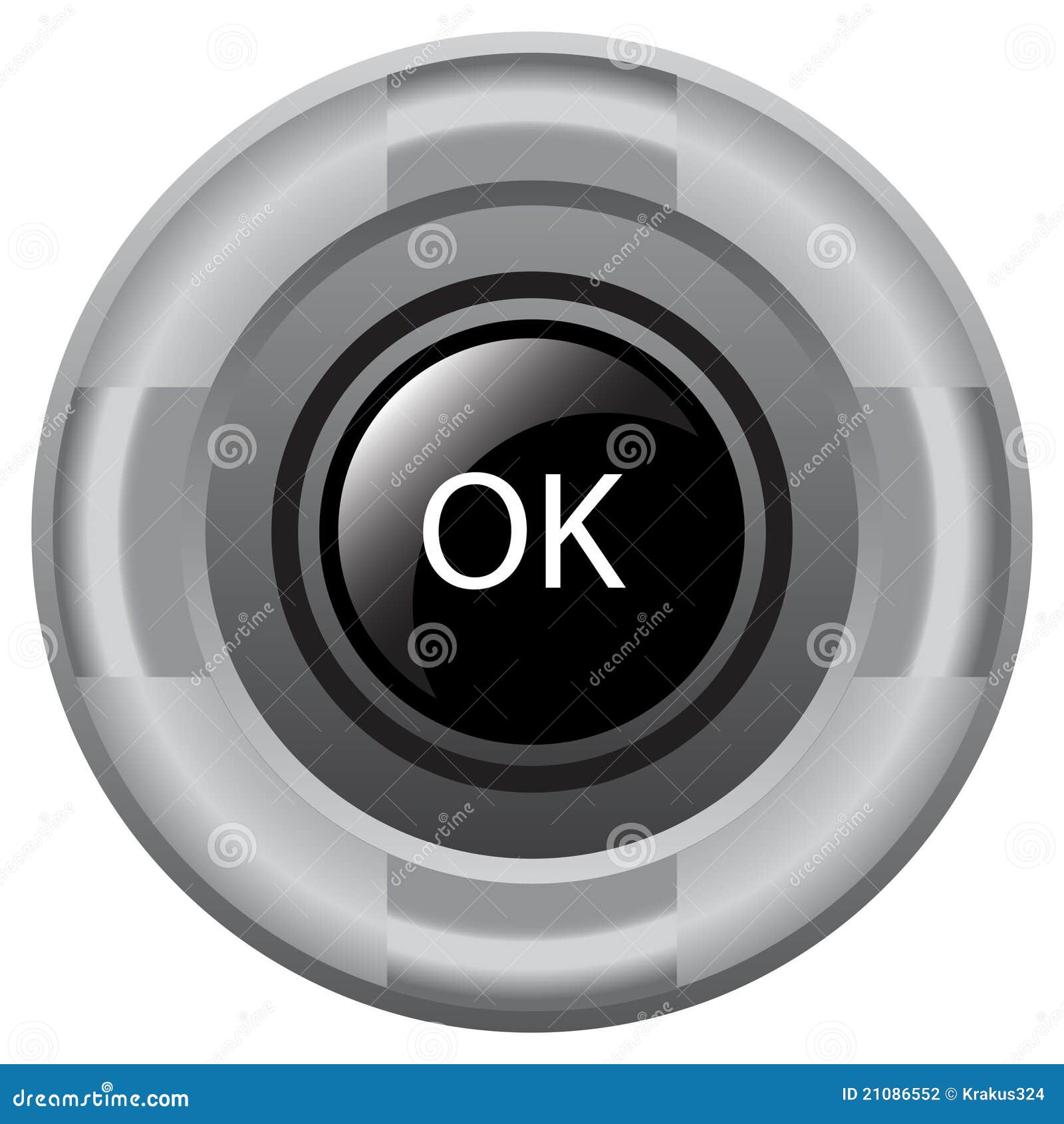 Button ok stock illustration. Illustration of metal, left - 21086552