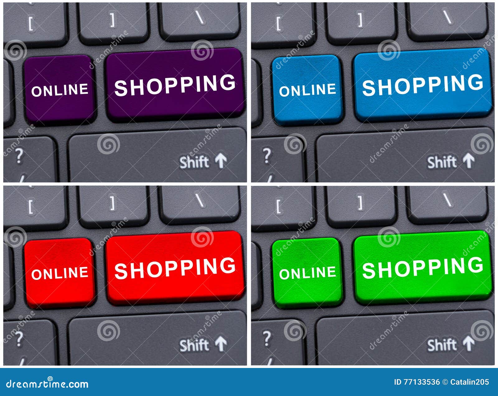 Button with Online Shopping in Close-up Stock Photo - Image of enter ...