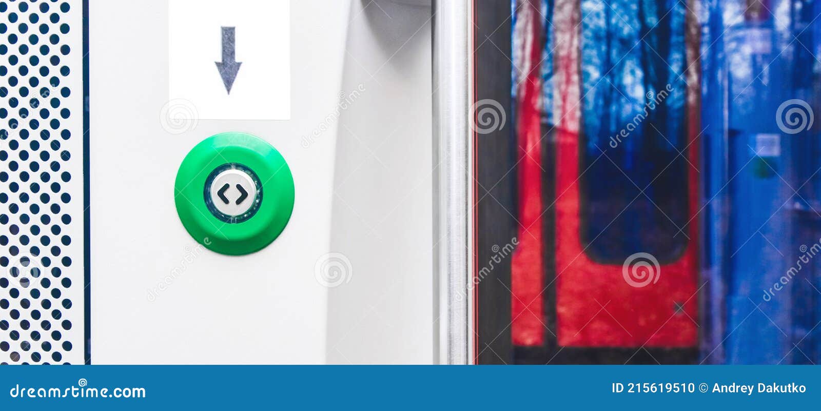 Button Opening the Door of a Modern Electric Train Stadler, Close Up ...