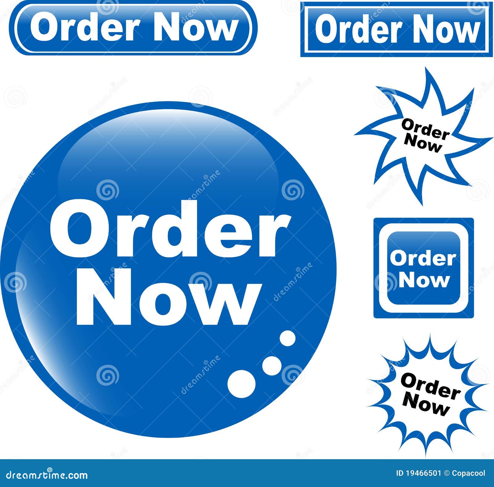 Button ORDER NOW Glossy Icons Set Stock Vector - Illustration of blue ...