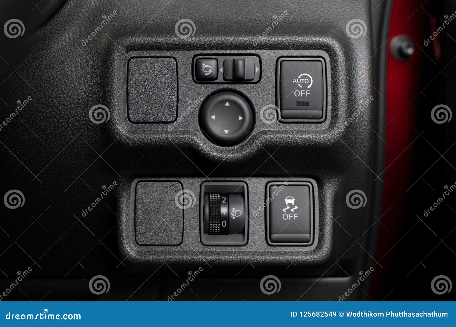 Button Panel with Security Option Technology in Car. Stock Image ...