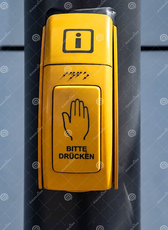 Button of a Pedestrian Push Button Traffic Light System Stock Photo ...