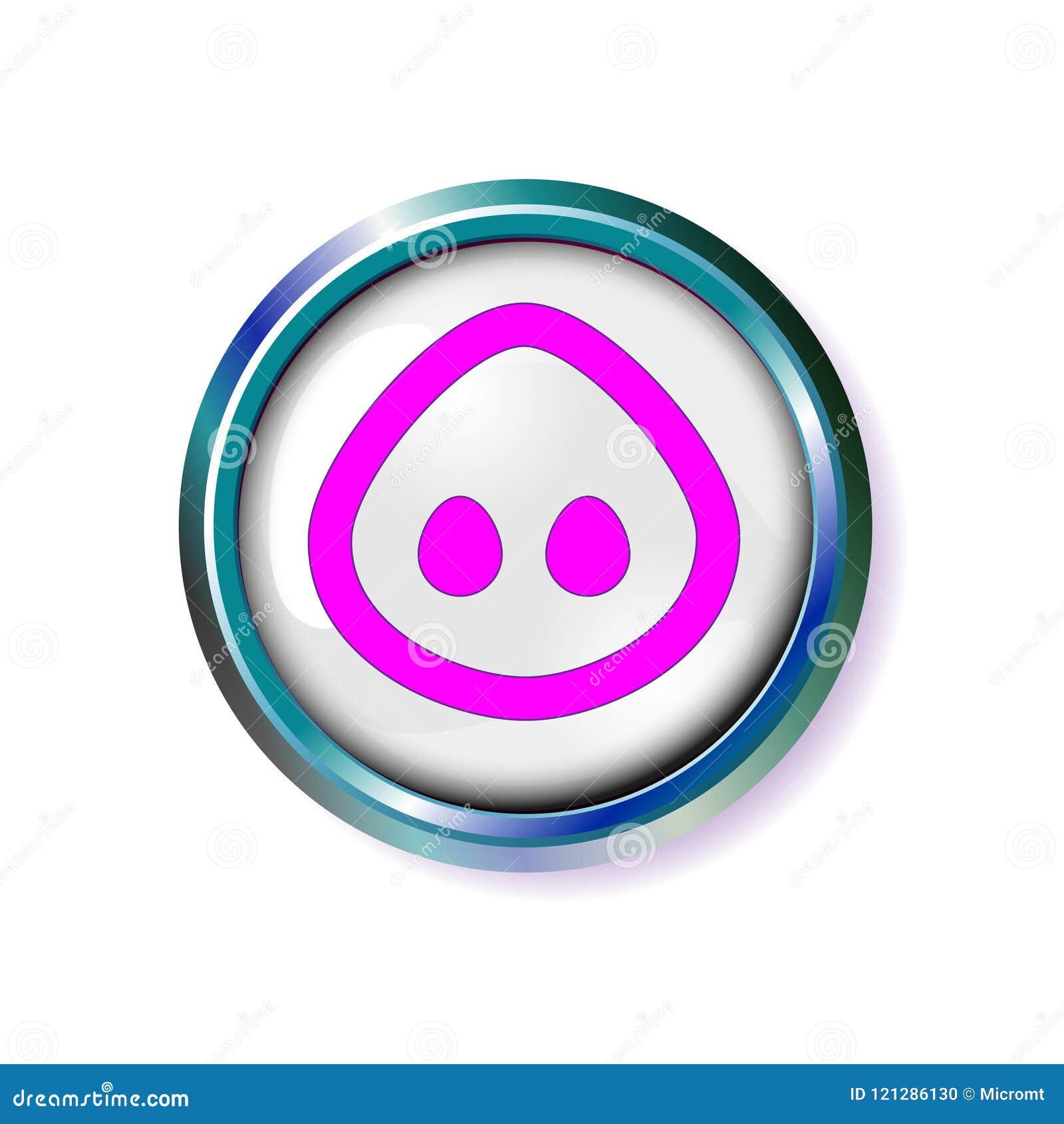 Button Pig Squeal. Pig Muzzle, Snout Nose. Vector Illustration Stock ...