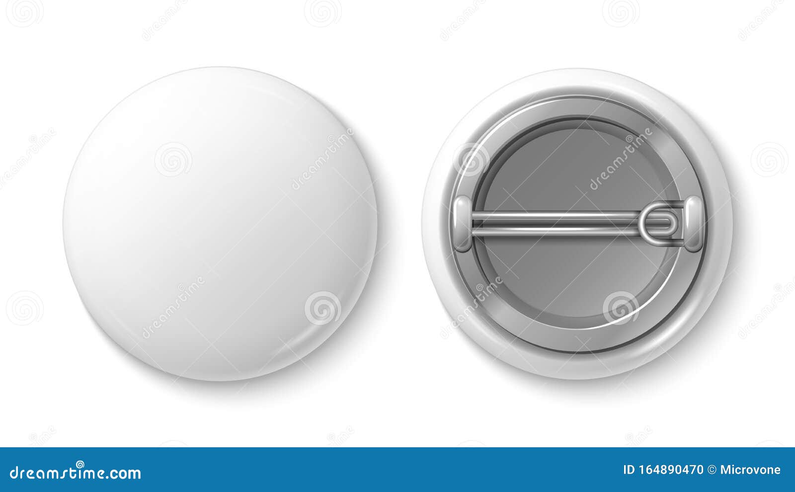 Button Pin Badge. White Blank Badge Mockup. Realistic Vector 3d Pin ... Button Pin Badge. White Blank Badge Mockup. Realistic Vector 3d Pin ...