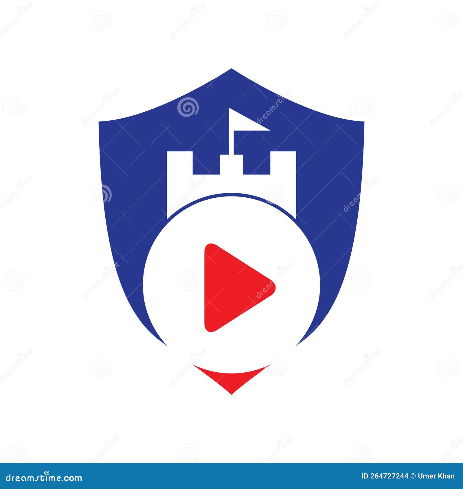 Button Play and Castle Vector Logo Combination. Stock Vector ...