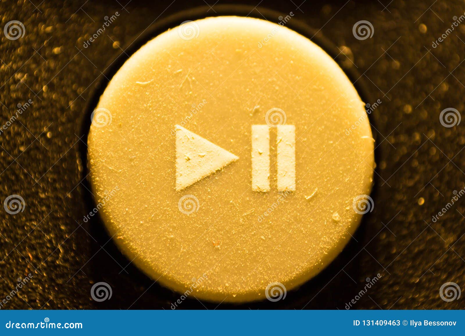 Button Play Rubber from the Remote Control. Tv Stock Image - Image of ...