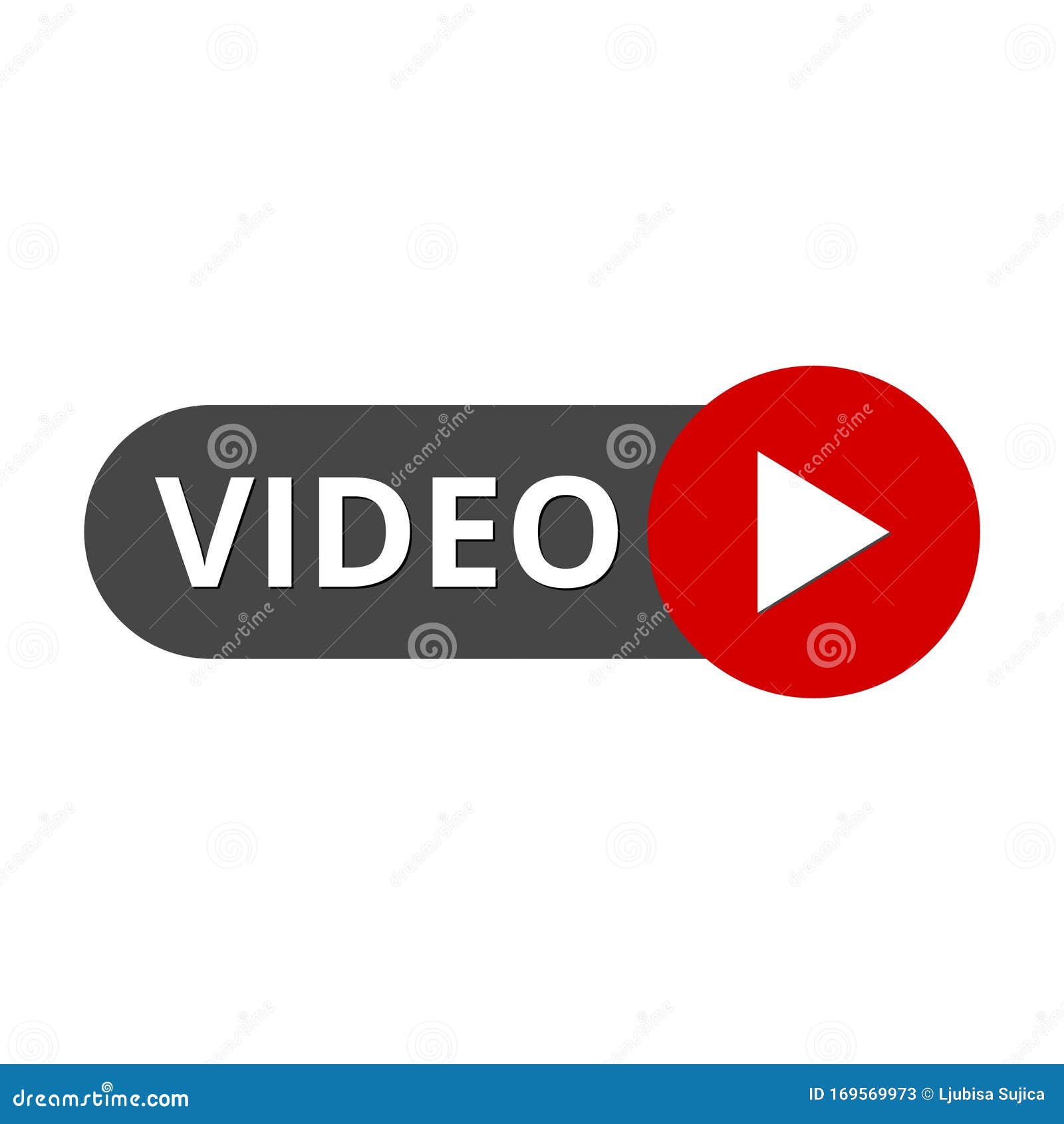 Button Play Video stock vector. Illustration of button - 169569973