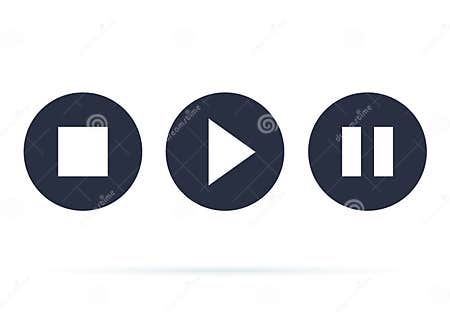 Button Player Icon. Stop Play and Pause Buttons for Web Design. Video ...