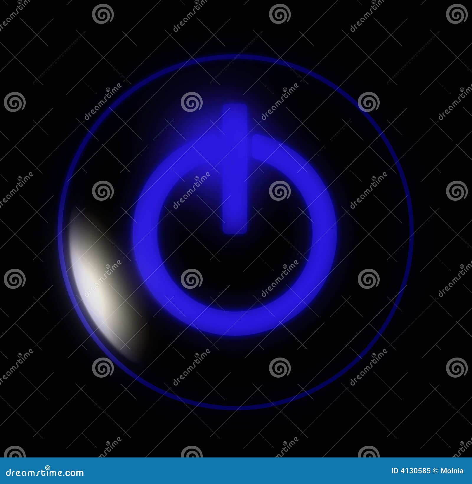 Button power blue stock illustration. Illustration of push - 4130585