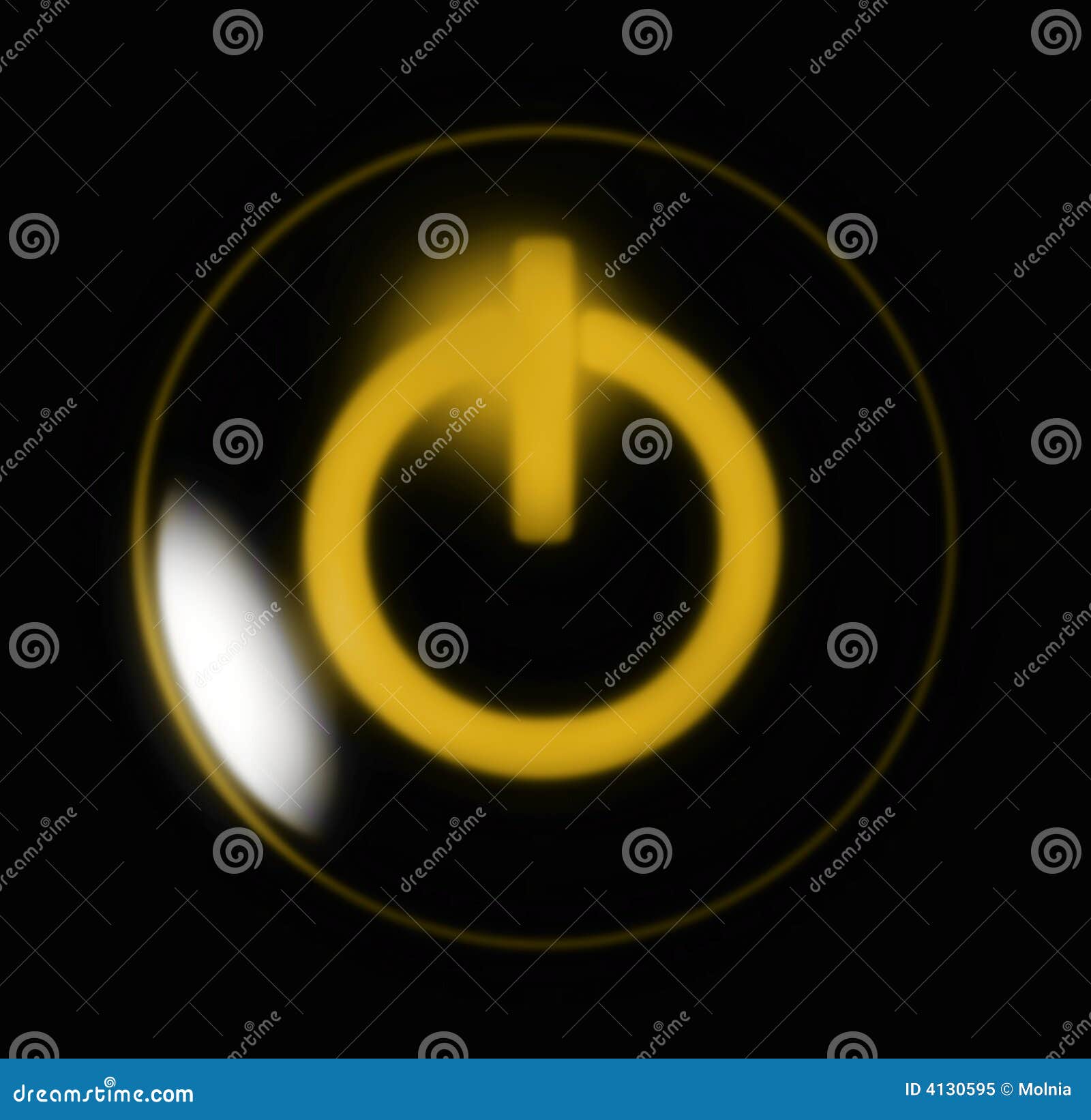 Button power yellow stock illustration. Illustration of notebook - 4130595