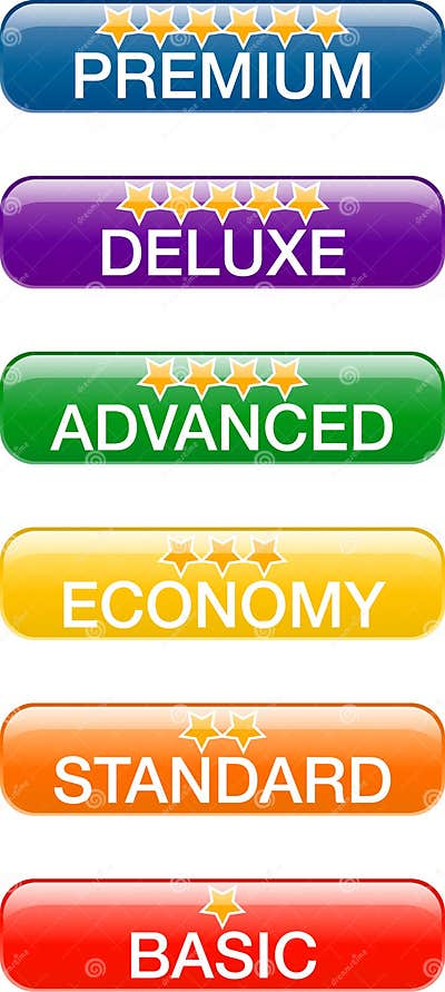 Button_qualityrow_colored stock illustration. Illustration of icons ...