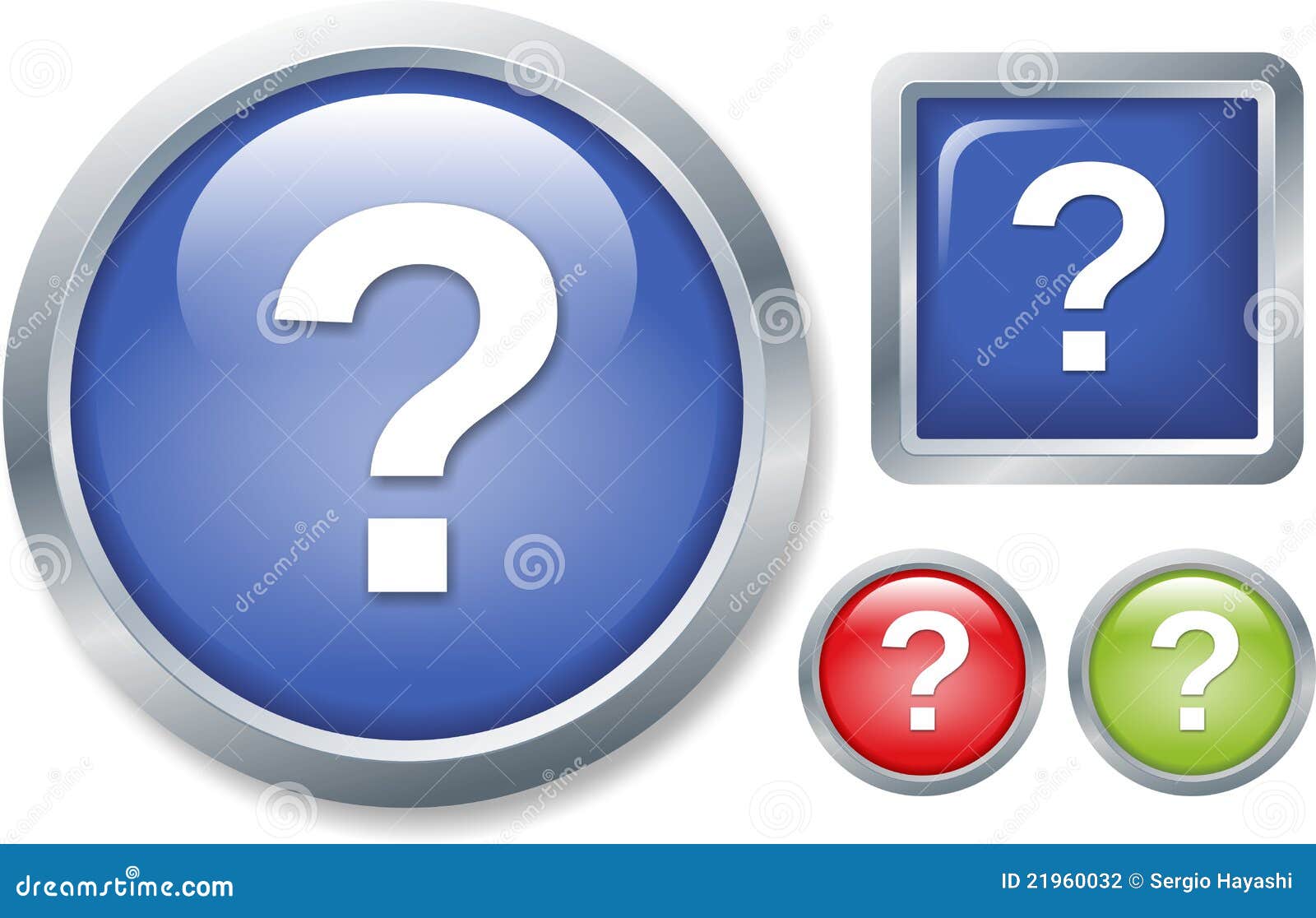 Set Four Question Buttons White Background Stock Illustrations – 7 Set ...