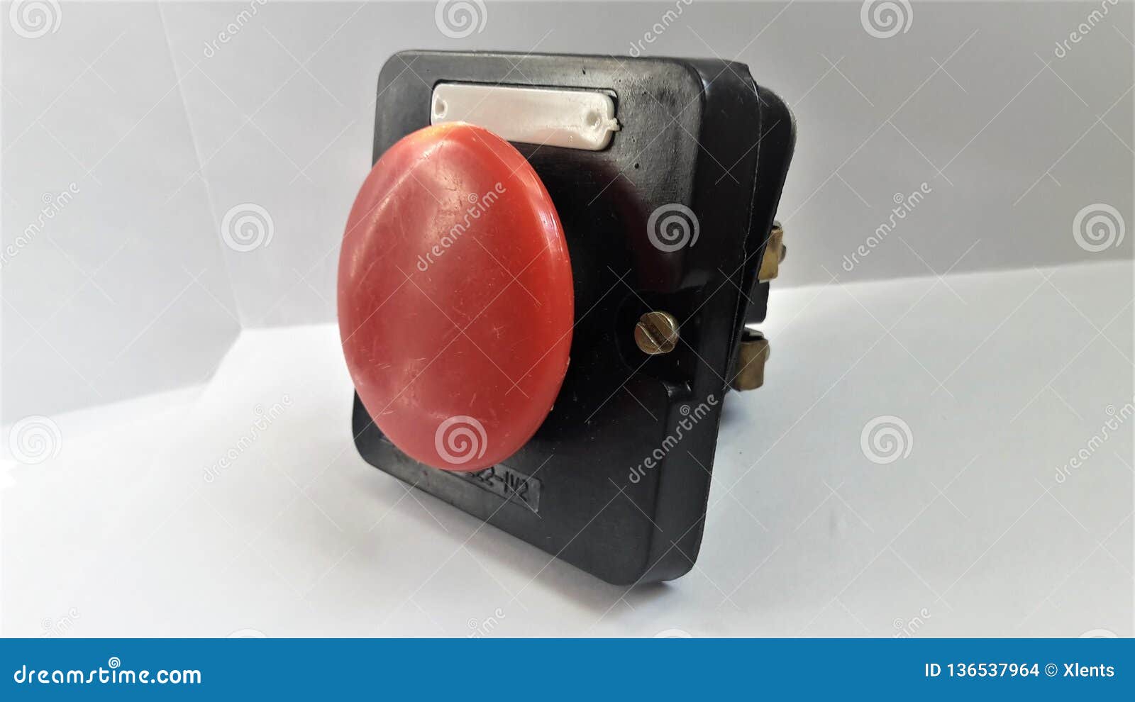 Big Red Button To Turn Off the Power. Stock Photo - Image of designed ...