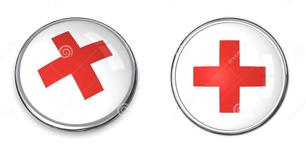 Button Red Cross Symbol editorial photo. Illustration of healthcare ...