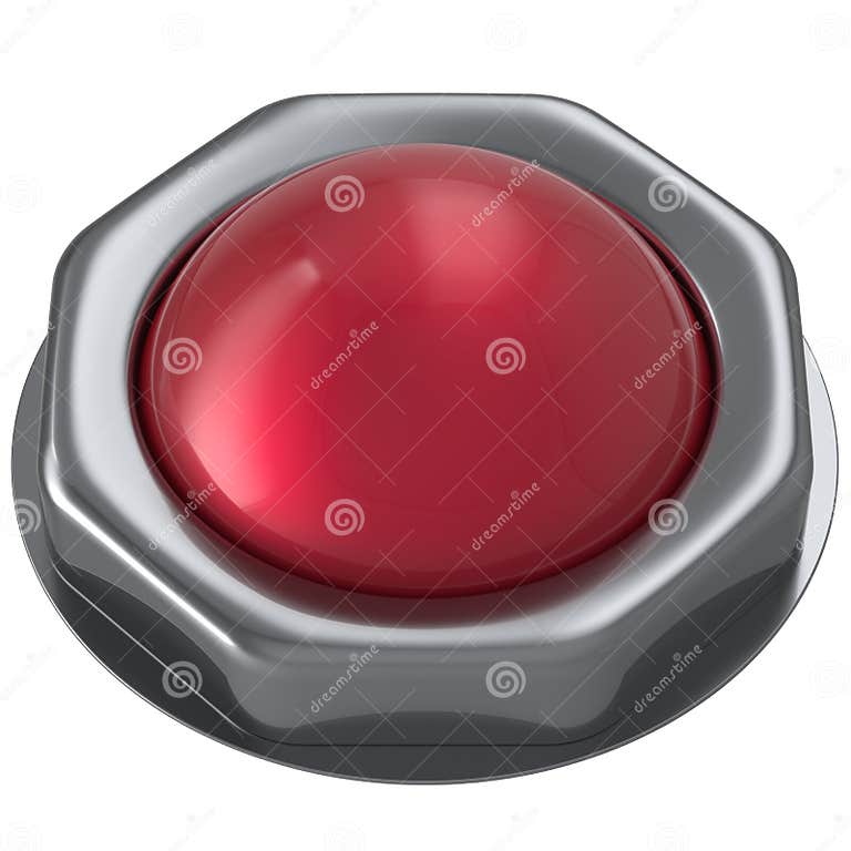 Button Red Start Turn Off on Action Push Down Activate Switch Stock ...