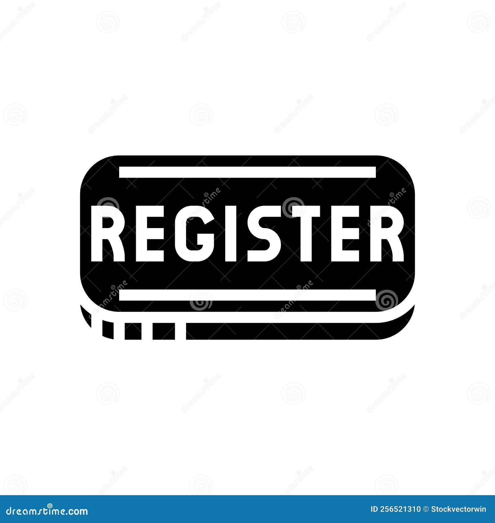 Button Registration Glyph Icon Vector Illustration Stock Vector ...