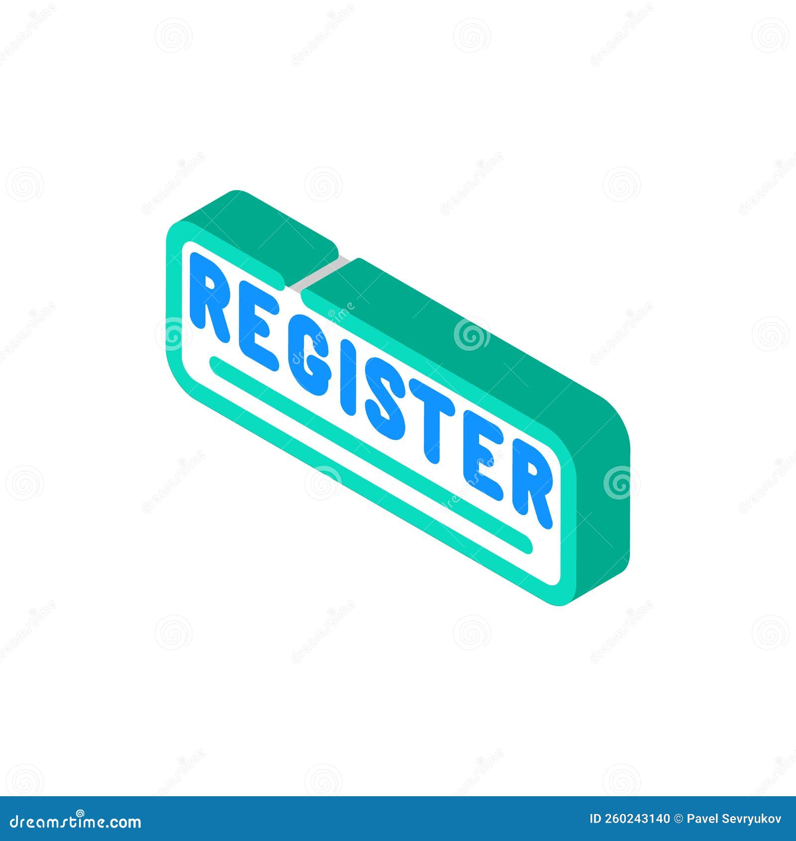 Button Registration Isometric Icon Vector Illustration Stock Vector ...