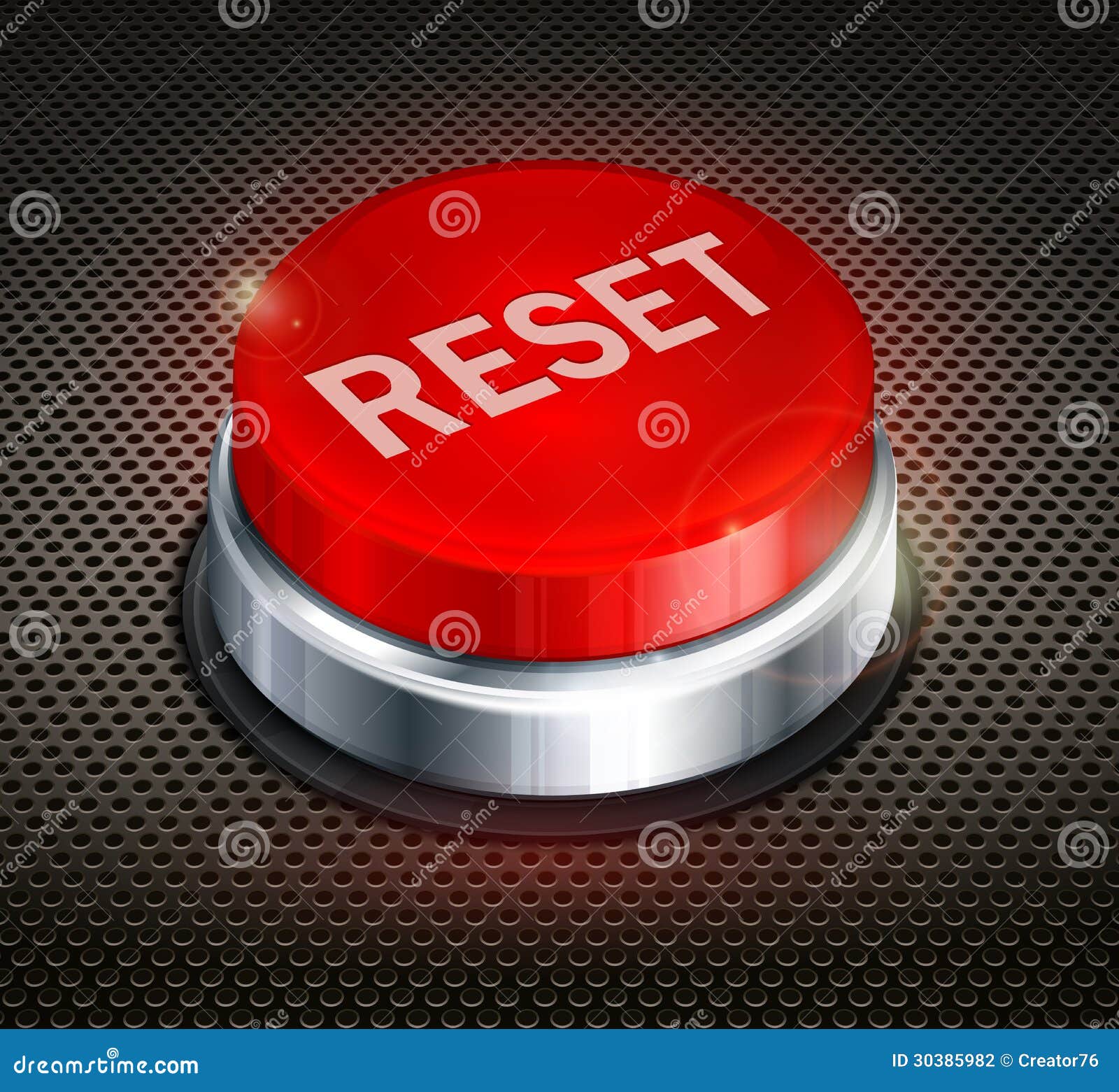 Button reset stock vector. Illustration of metal, word - 30385982