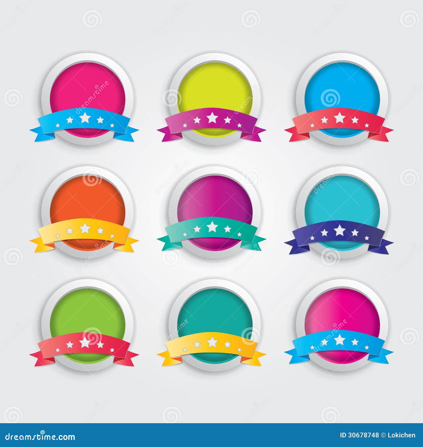 Button with ribbon stock illustration. Illustration of digital - 30678748