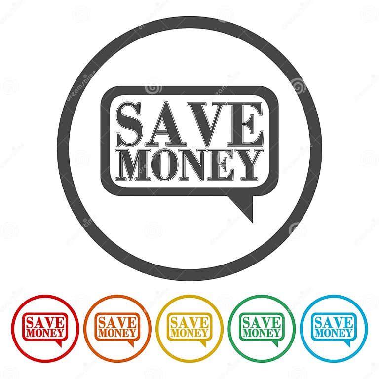 Button save money stock vector. Illustration of element - 128827285