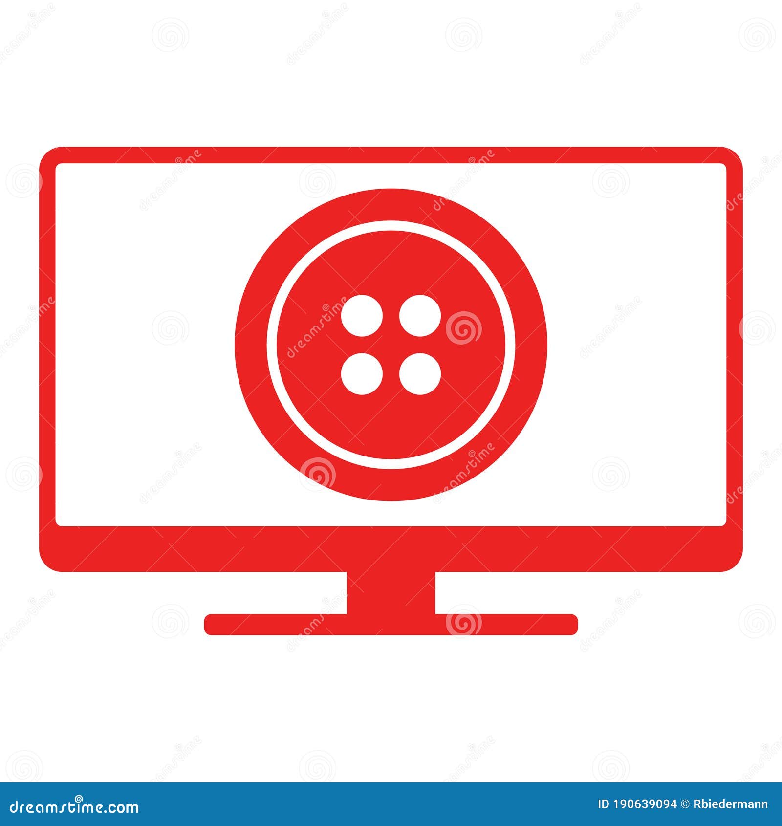 Button and screen stock vector. Illustration of vector - 190639094