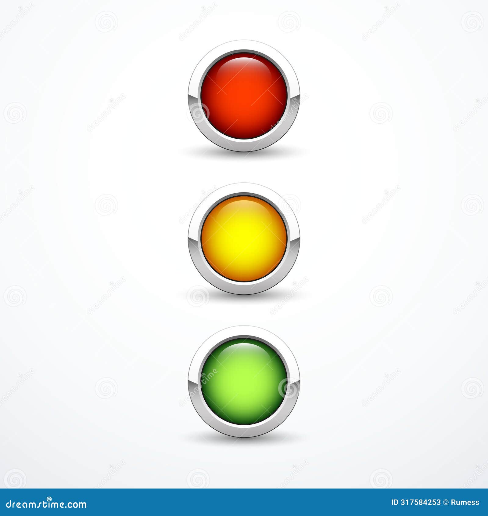 Red Yellow Green Button Set. Vector Illustration Stock Vector ...
