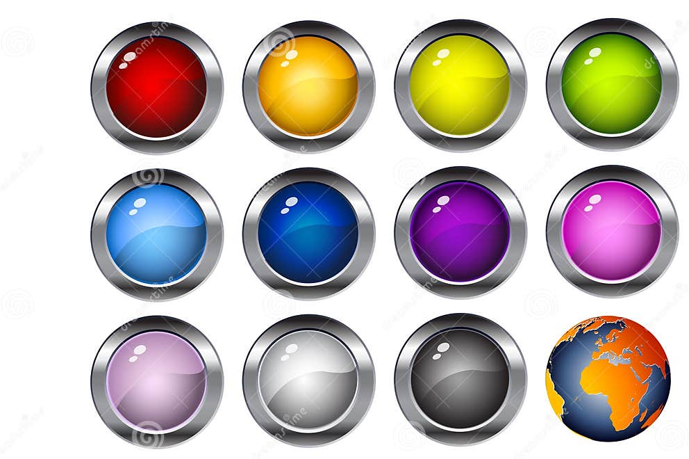 Button set stock vector. Illustration of lozenge, aqua - 9895965