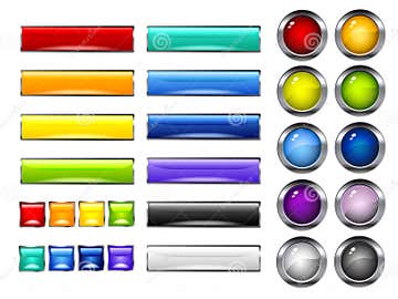 Button set stock vector. Illustration of black, compressed - 9907607