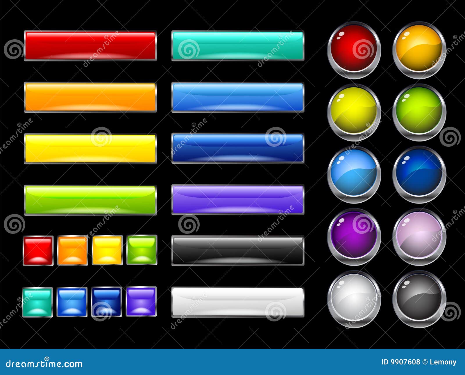 Button set stock vector. Illustration of black, button - 9907608