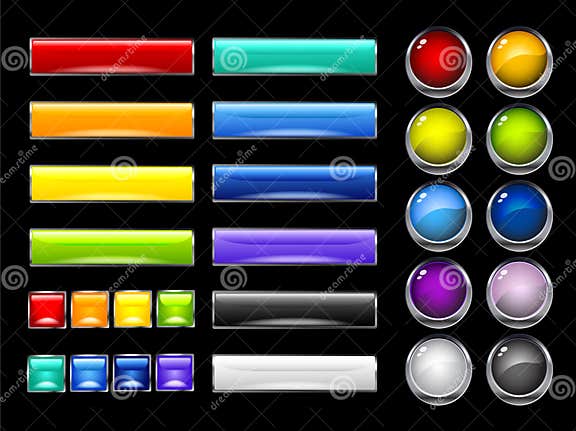 Button set stock vector. Illustration of black, button - 9907608