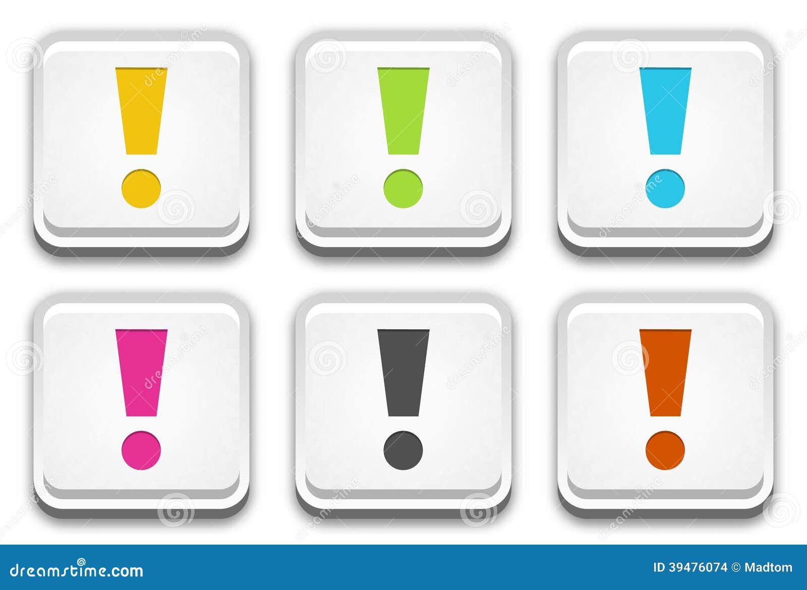 The Button Set with Exclamation Mark Stock Vector - Illustration of ...