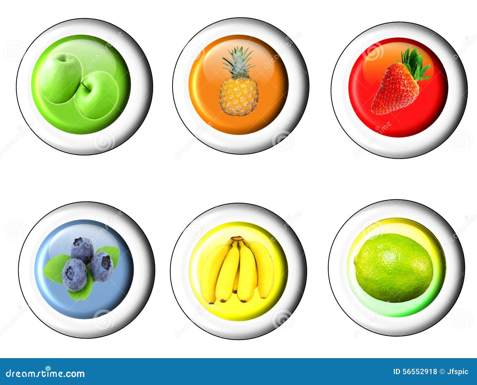 Button set with fruit icon stock illustration. Illustration of apple ...