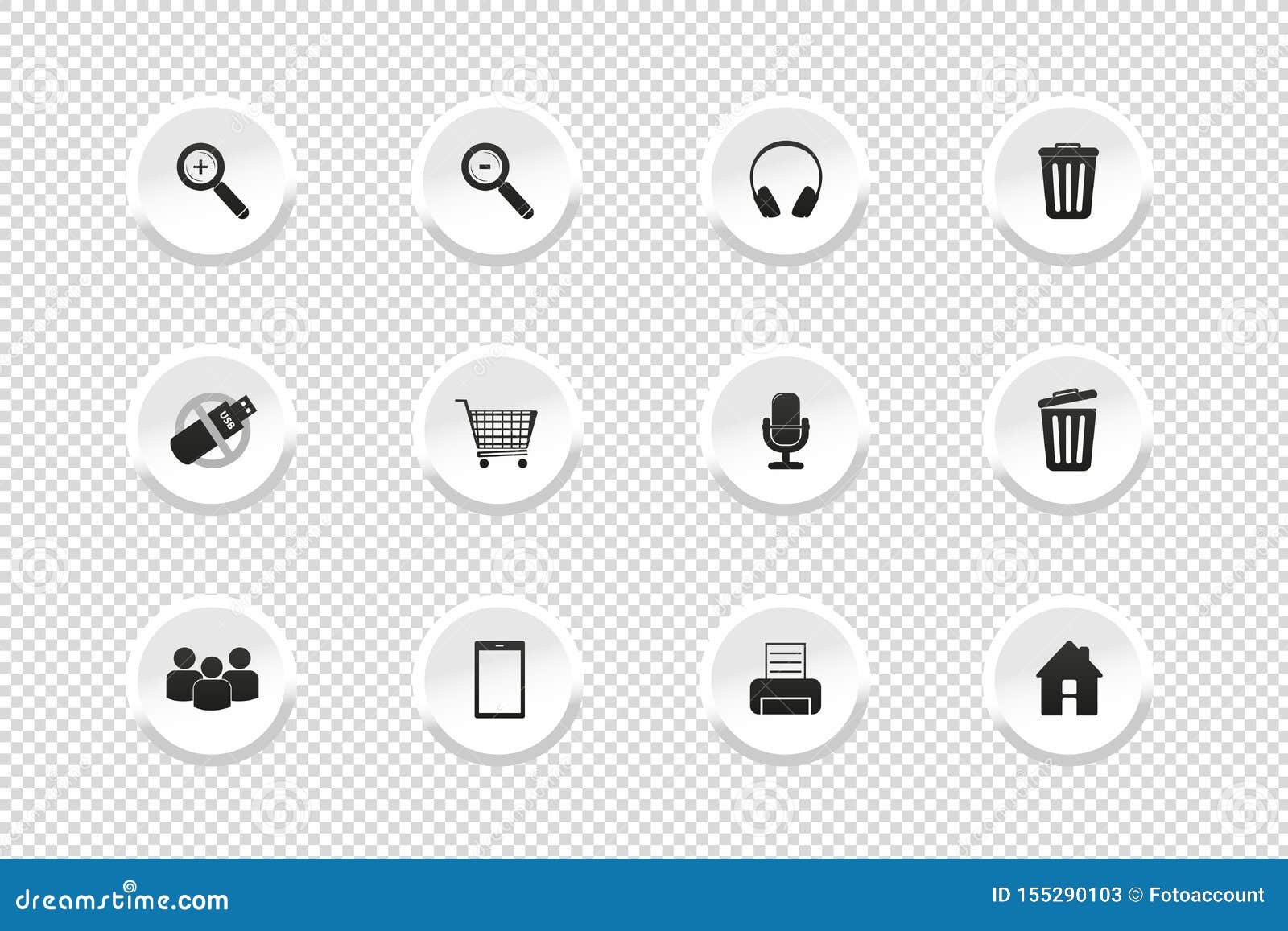 Button Set - Icons for Web Design - Vector Illustrations - Isolated on ...