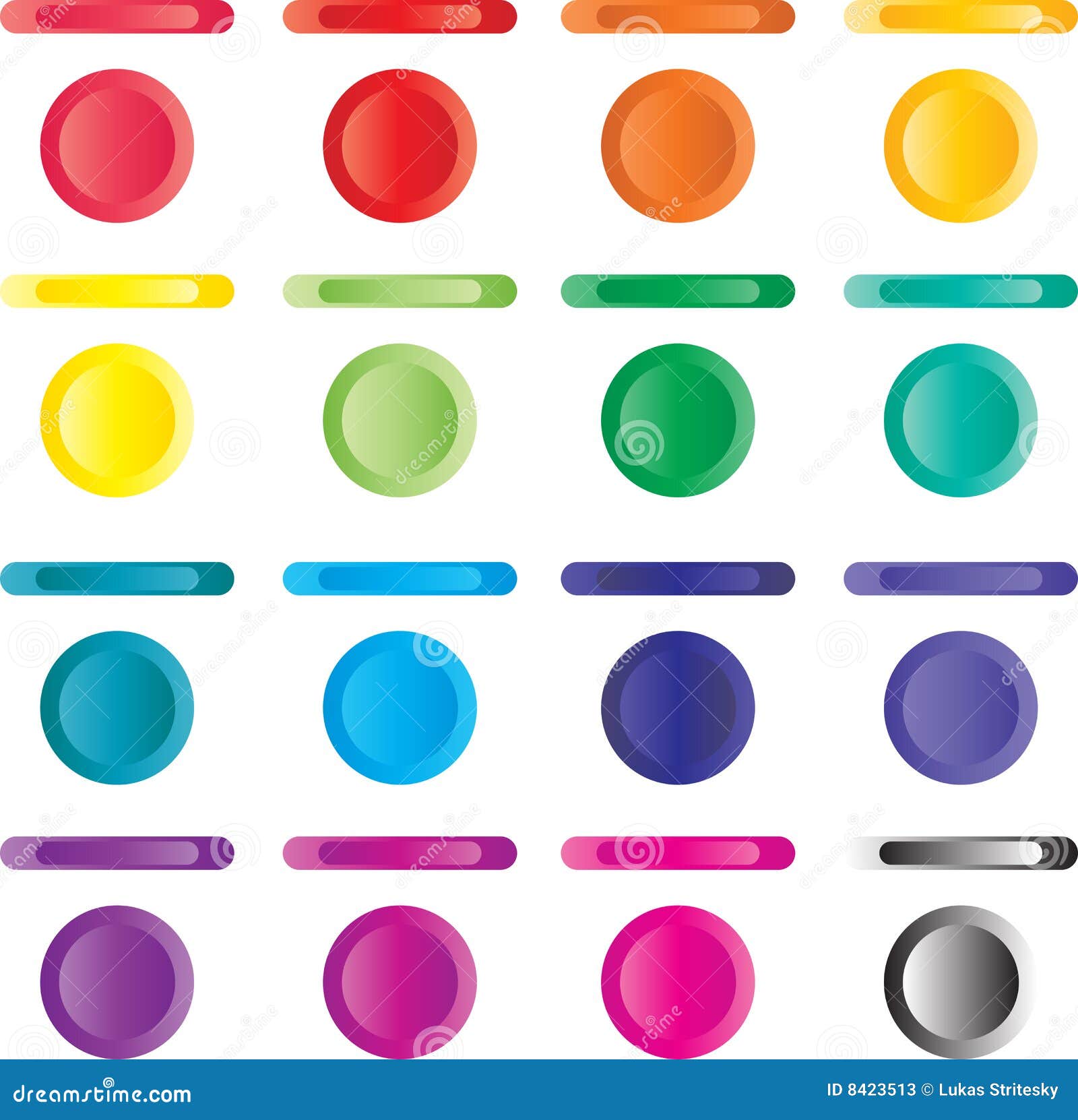 Button, Set Of Light Buttons Of Red, Blue, Green.. Stock Photos - Image ...