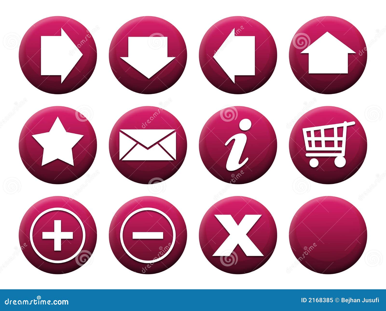 Button Set Magenta stock illustration. Illustration of element - 2168385
