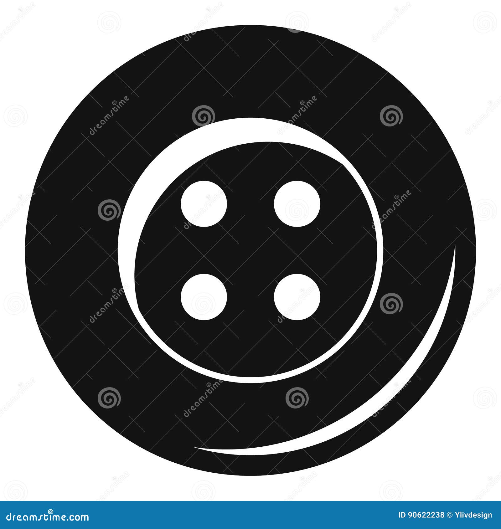 Button for Sewing Icon, Simple Style Stock Vector - Illustration of ...