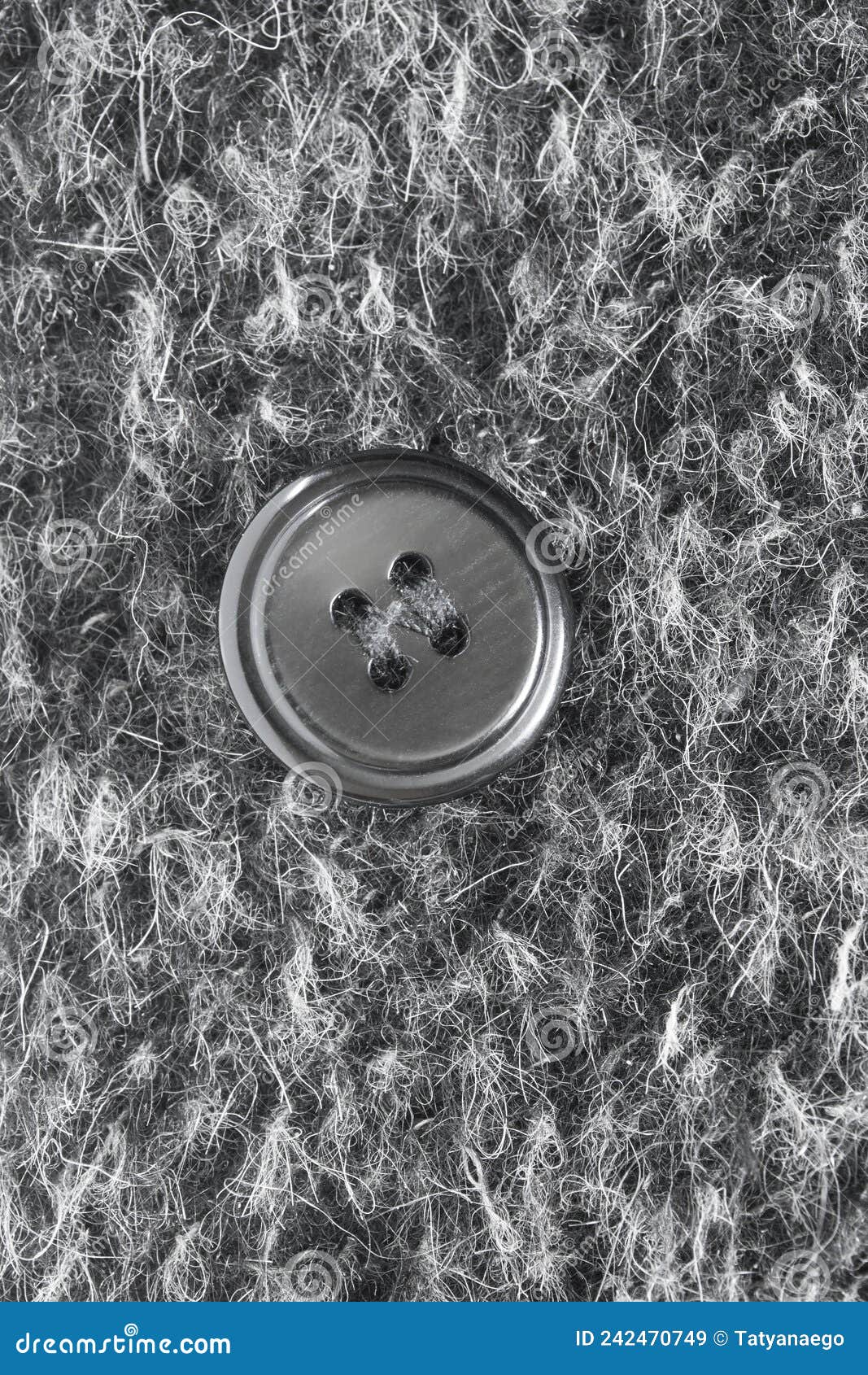 Button sewn on fabric stock image. Image of grey, handcraft - 242470749