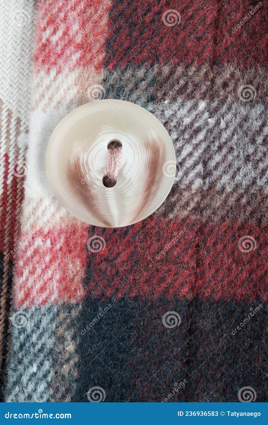 Button sewn on fabric stock image. Image of needlework - 236936583