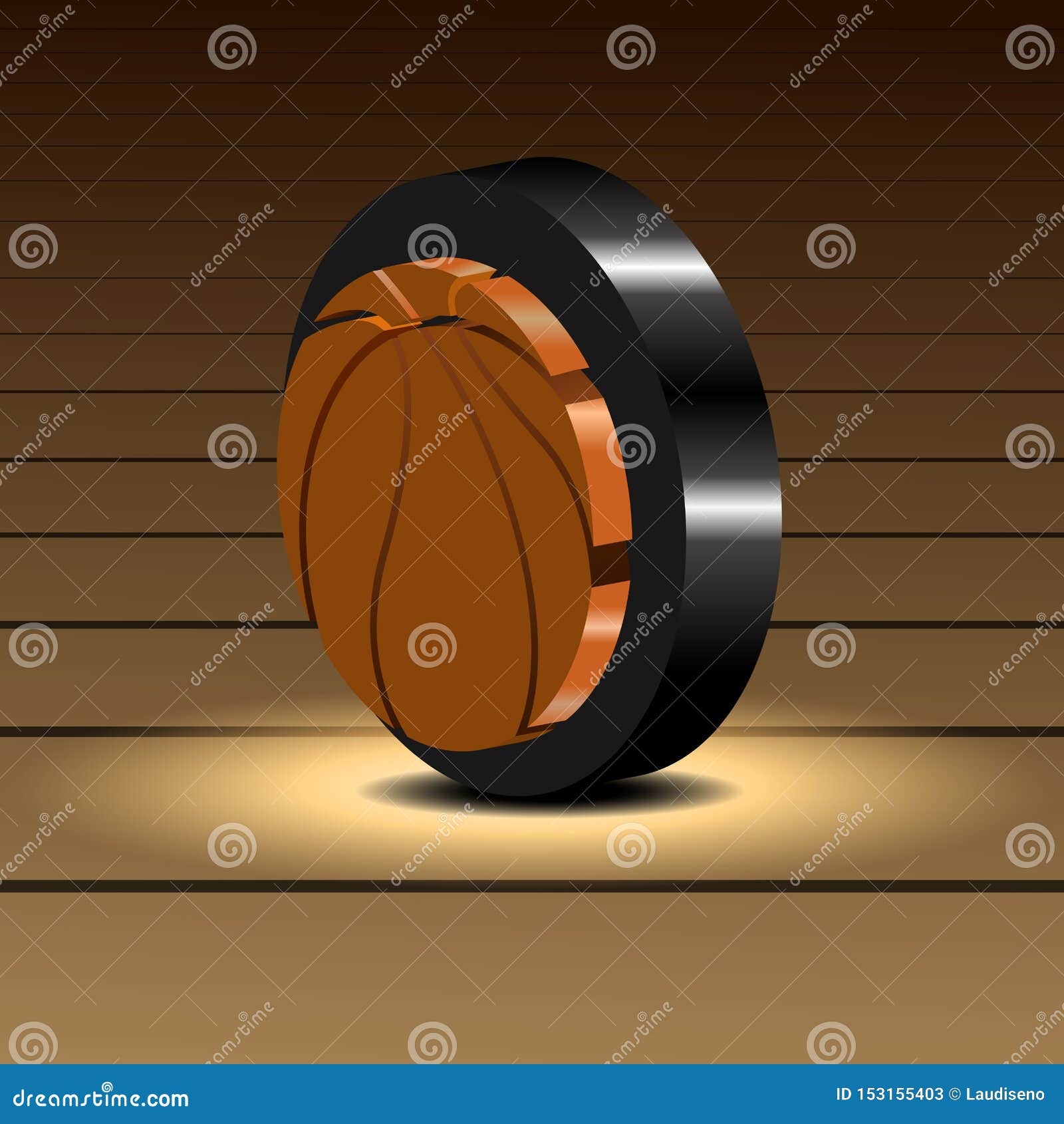 Button Shaped Basketball Ball on a Field Stock Vector - Illustration of ...