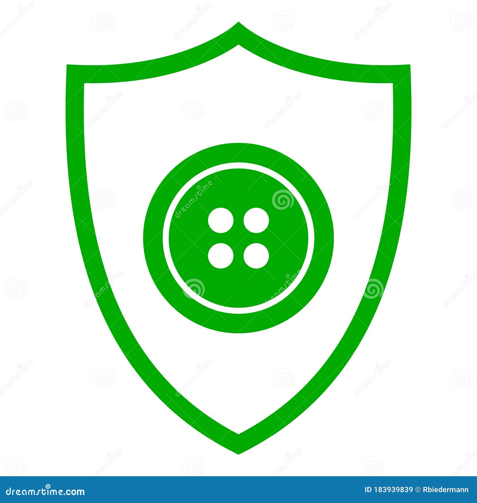 Button and shield stock vector. Illustration of secure - 183939839