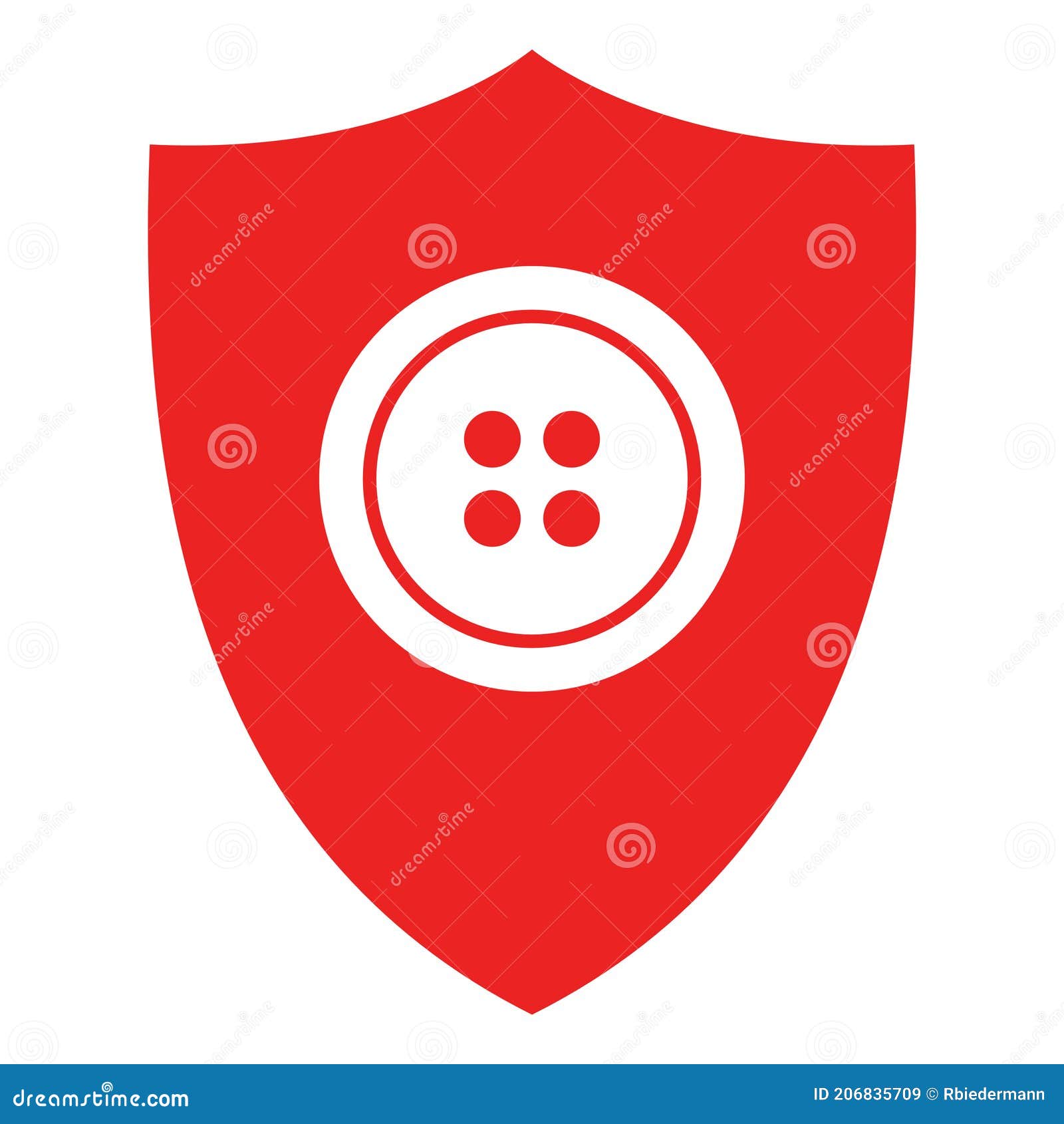 Button and shield stock vector. Illustration of sewing - 206835709