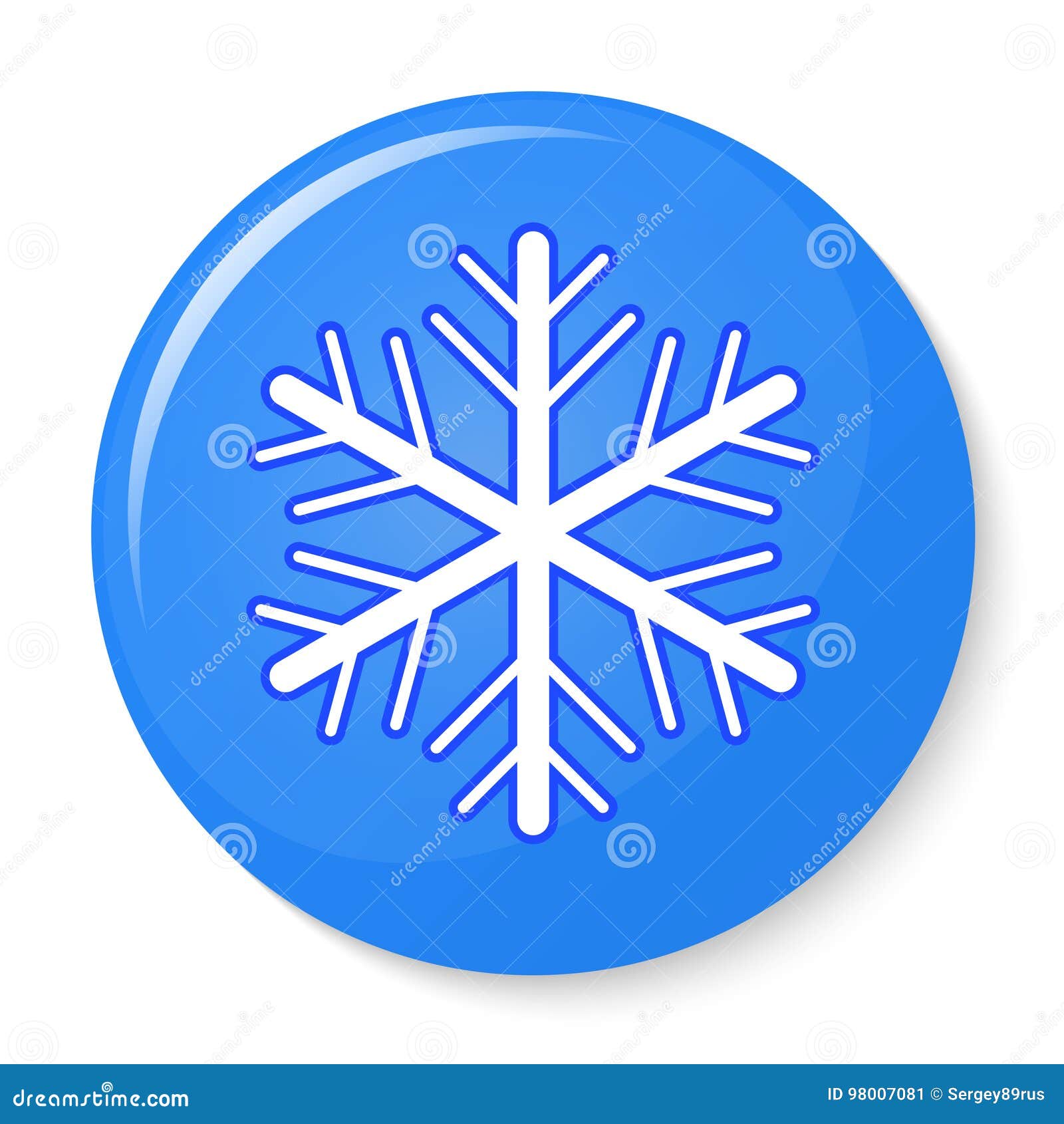 Button with Snowflake Emblem. Stock Vector - Illustration of emblem ...
