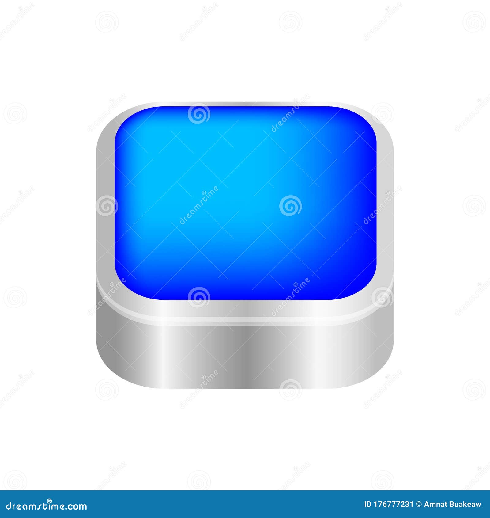 Button Square Shape Blue for Buttons Games Play Isolated on White, Blue ...