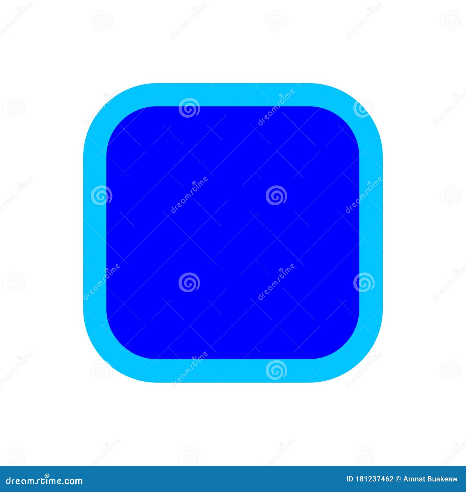 Button Square Shape Blue for Buttons Games Play Isolated on White, Blue ...