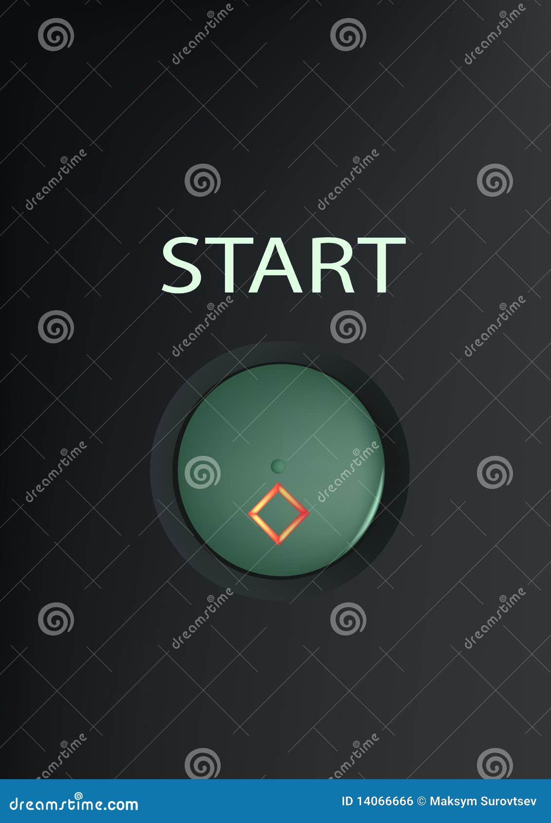 Button of start stock vector. Illustration of black, illuminated - 14066666