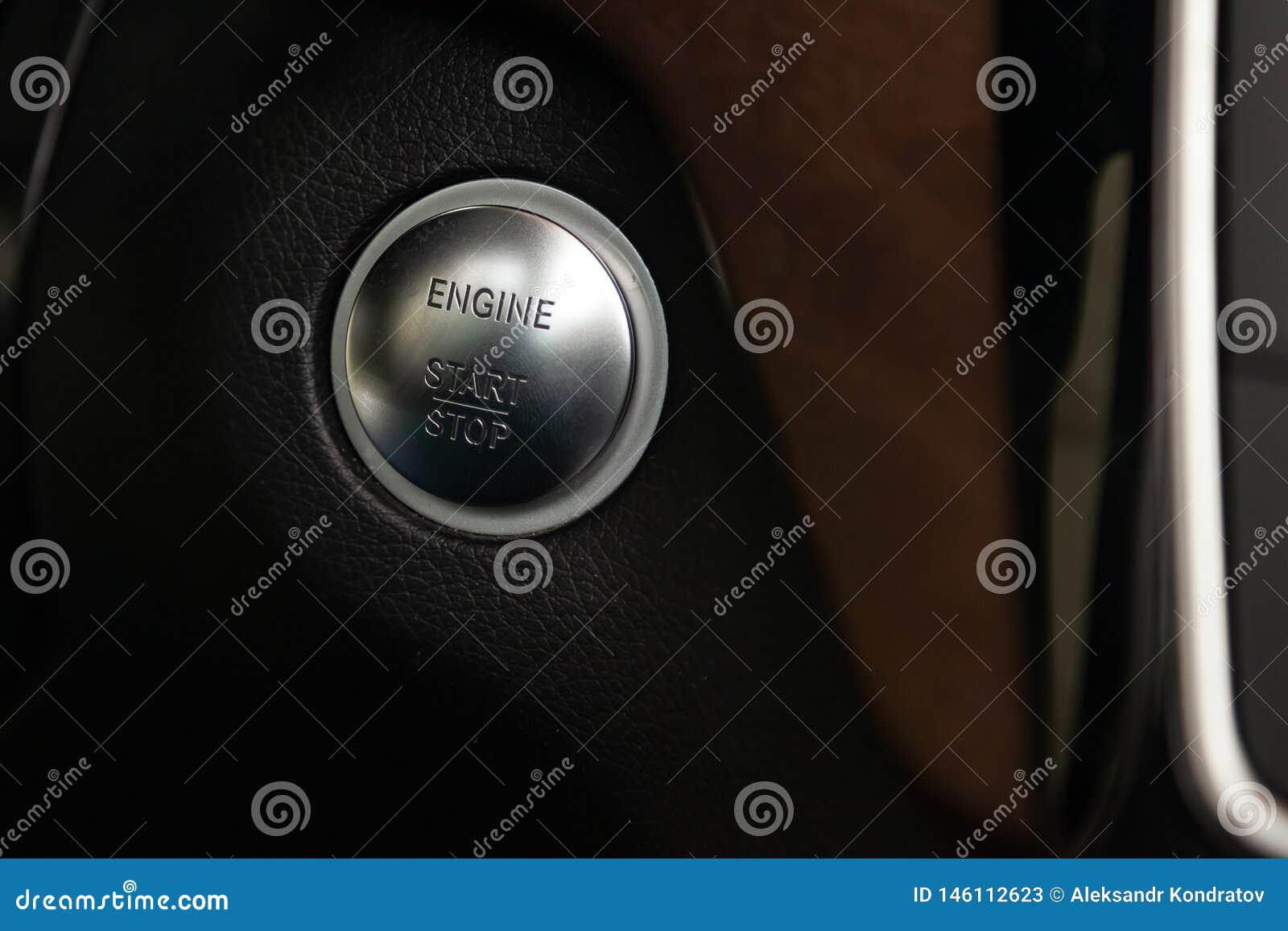 Button Start and Turn Off the Ignition of the Car Engine Close-up on ...