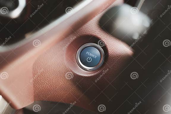 Button Start and Turn Off the Ignition of the Car Engine, Electric Key ...
